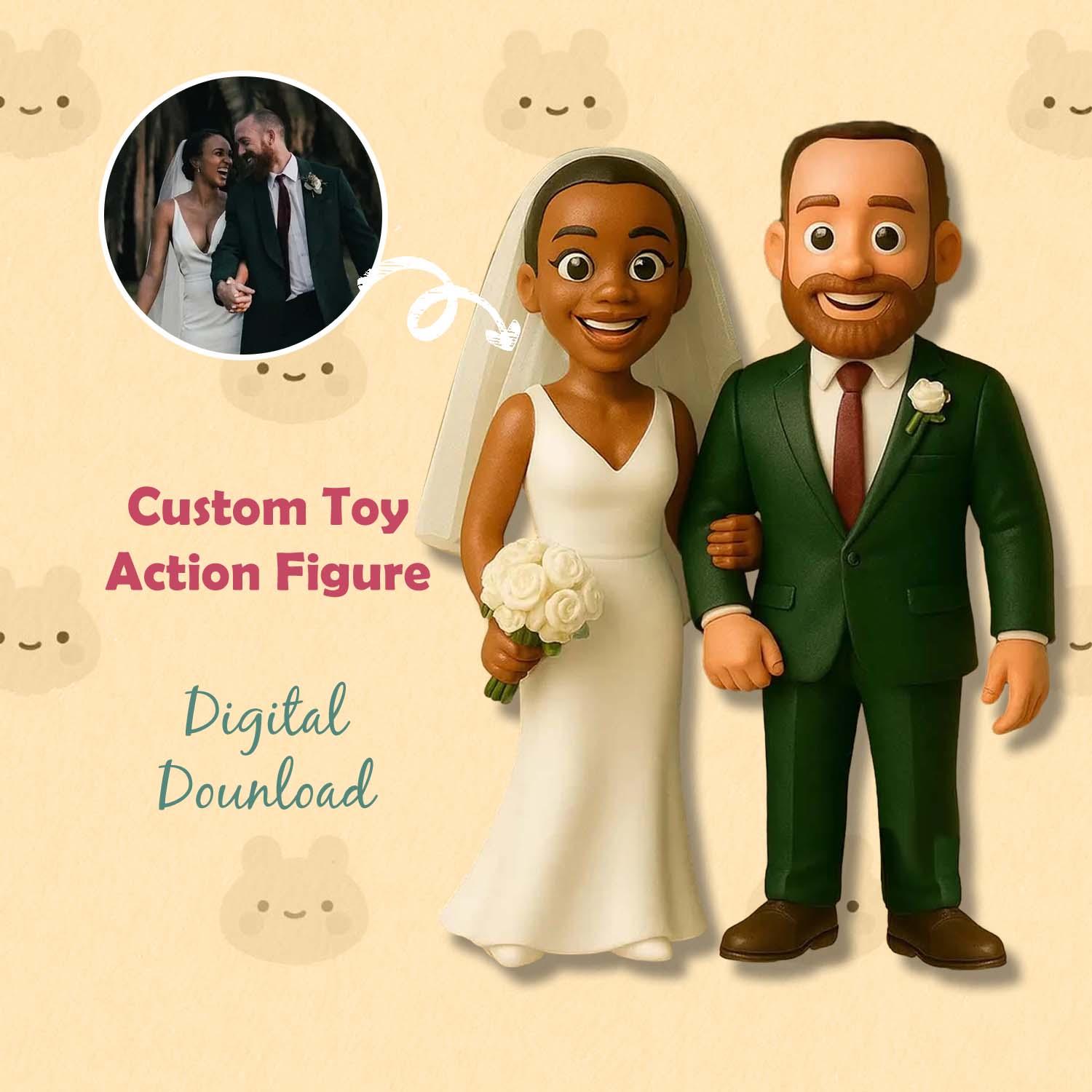 Custom 2 People 3D Mini Figure From Your Photo Personalized Toy Figure ...