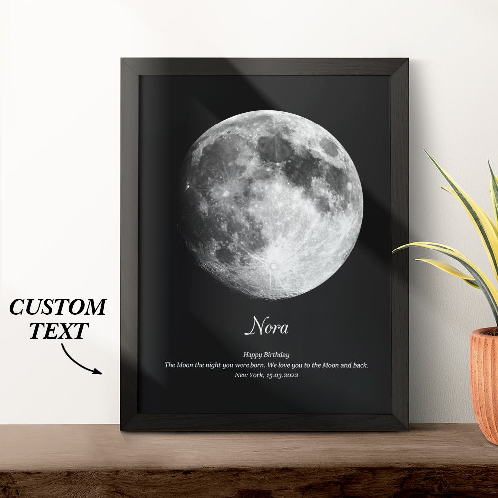 Custom Moon Phase Wooden Frame with Personalized Name and Text ...