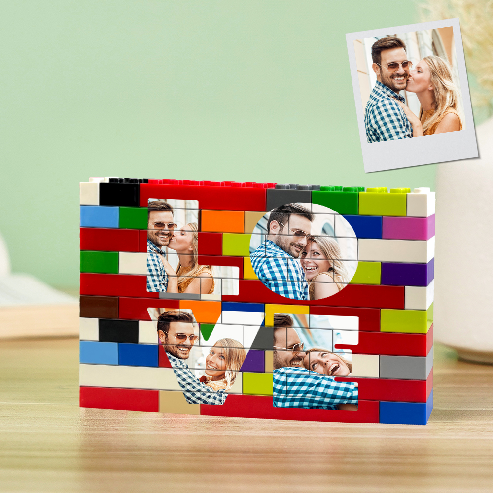 Custom Love Building Brick Personalized Photo Block Puzzle | MadeMine