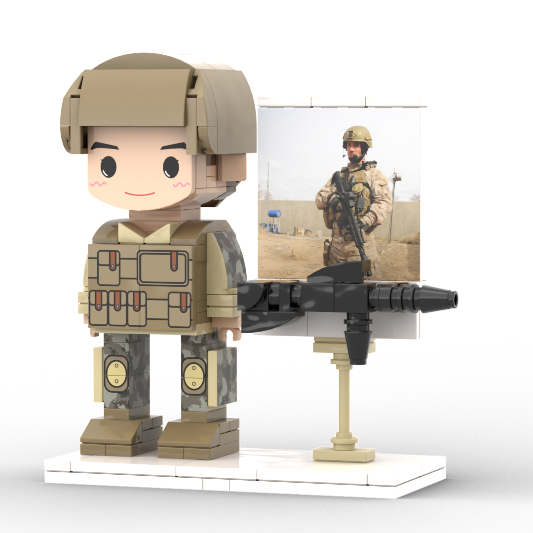 Full Body Customized 1 Person Brick Figures with Photo Soldier Theme ...